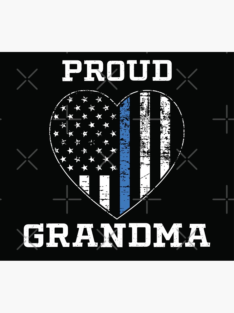 "Thin Blue Line Proud Police Grandma" Sticker for Sale by teesaurus ...