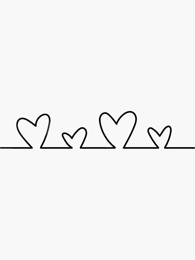 "Heart Line Illustration Doodle Line Hearts Design " Sticker by ...