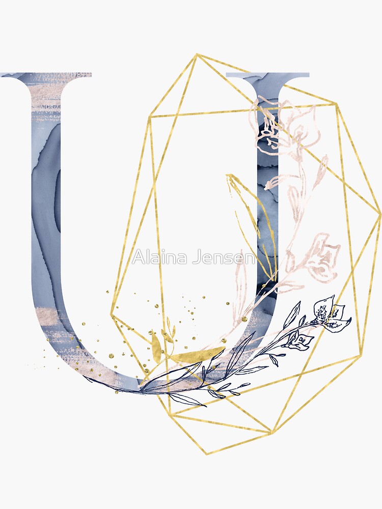 "Geometric Decorative Letter U" Sticker for Sale by StudioDenmark ...