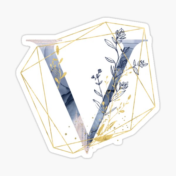"Geometric Decorative Letter V" Sticker for Sale by Alaina Jensen Ltd ...