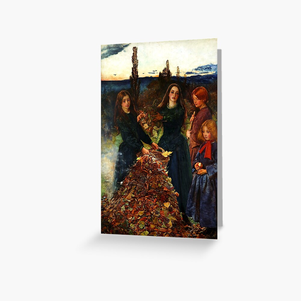 "Autumn Leaves - John Everett Millais" Greeting Card for Sale by ...