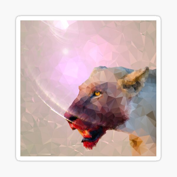 "Feast of the Low Poly Lioness" Sticker for Sale by TorontoSol | Redbubble