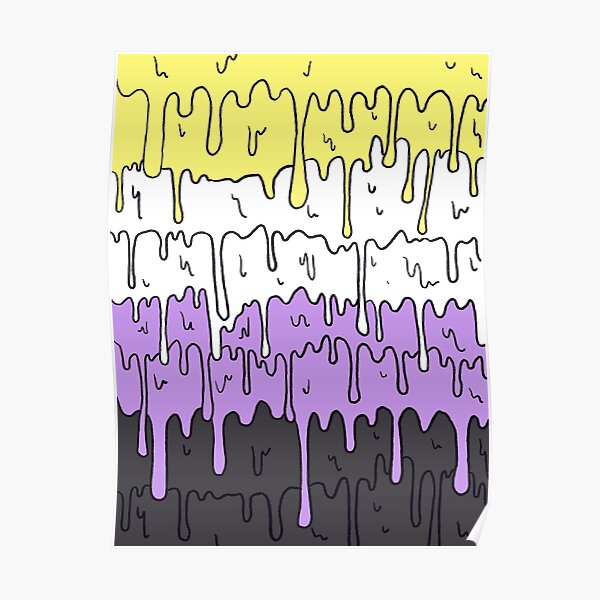 "Cute Pride Pastel Melting Pride Design, Non Binary flag " Poster for Sale by Limolida | Redbubble