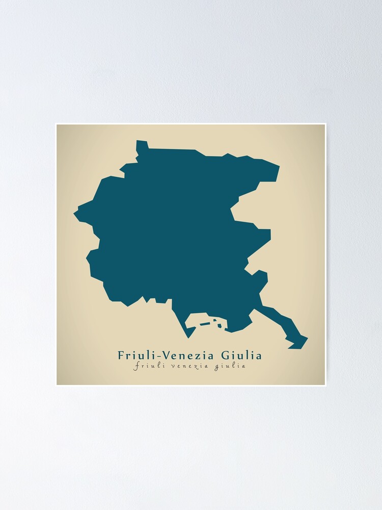 "Modern Map - Friuli-Venezia Giulia region Italy" Poster by ingomenhard ...