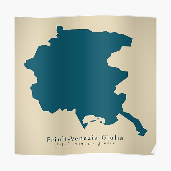 "Modern Map - Friuli-Venezia Giulia region Italy" Poster by ingomenhard ...