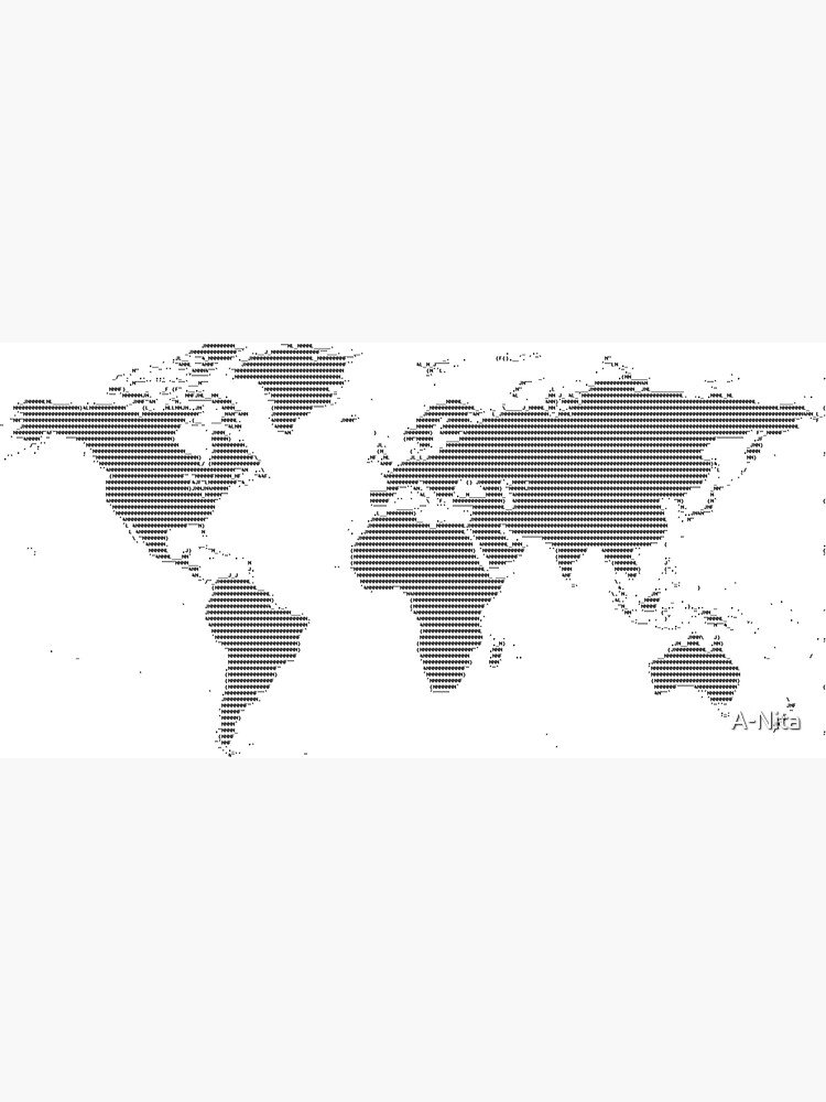 "World map ASCII" Sticker by A-Nita | Redbubble