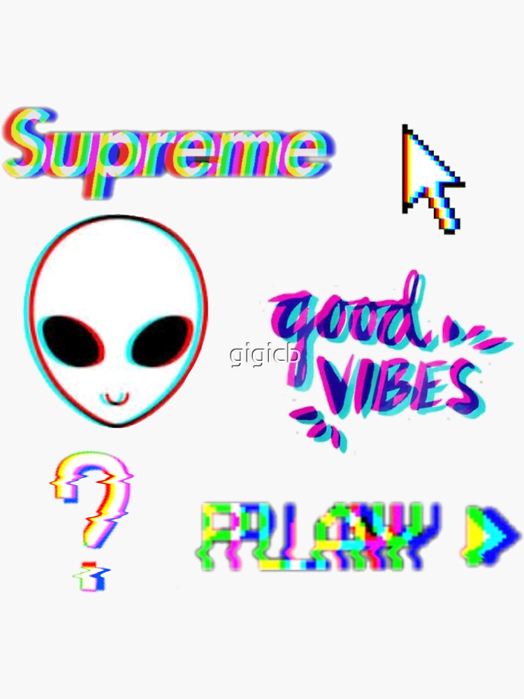 "Glitch Sticker Pack" Sticker for Sale by gigicb | Redbubble