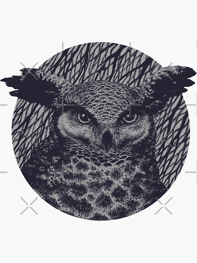 "Inked owl design" Sticker for Sale by adrstefanska | Redbubble