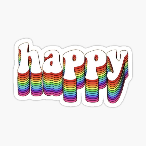 "Happy" Sticker by sydminarik | Redbubble