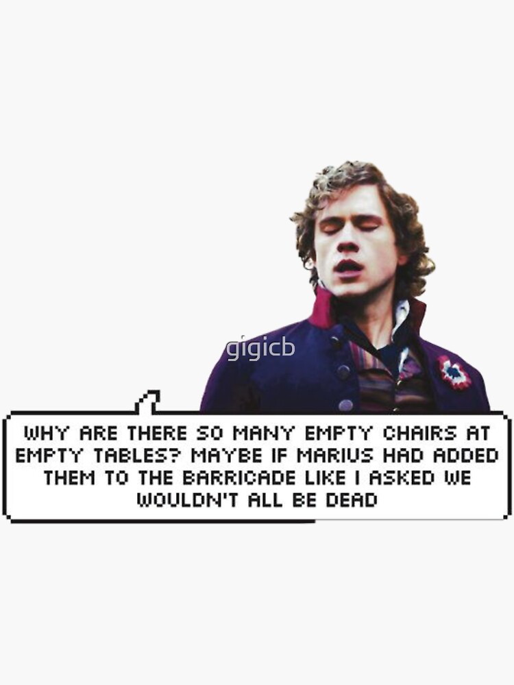 "Les Miserables Meme" Sticker for Sale by gigicb | Redbubble