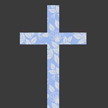 "Blue Floral Cross" Sticker for Sale by GraceUponGrace | Redbubble