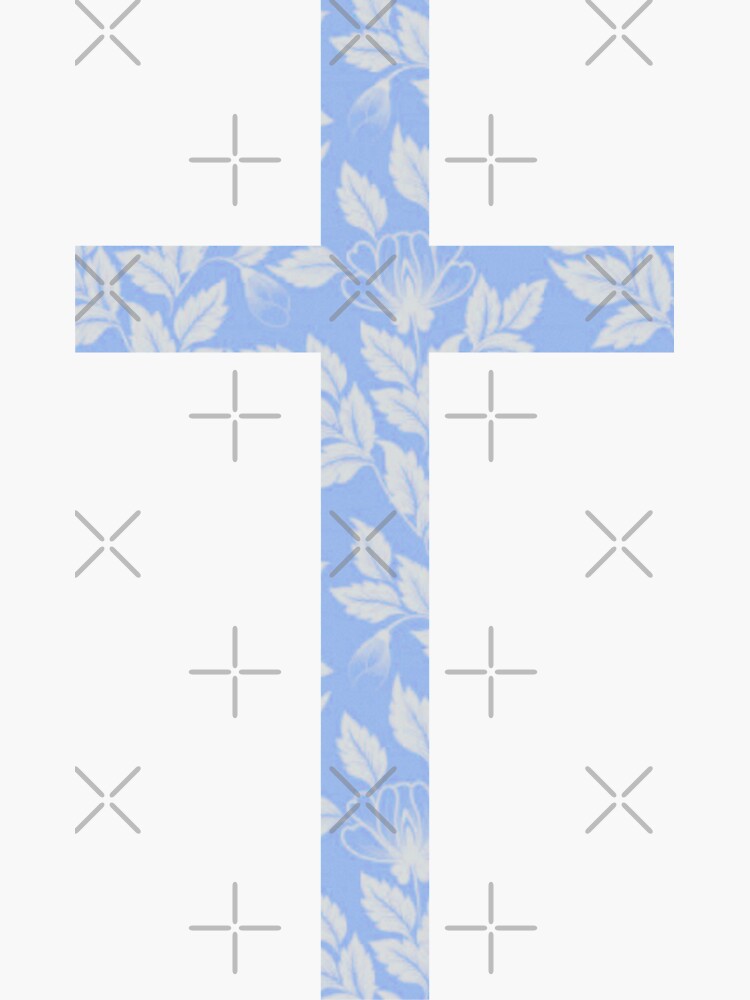 "Blue Floral Cross" Sticker for Sale by GraceUponGrace | Redbubble