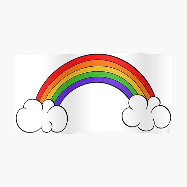 "Rainbow Illustration Doodle Cartoon Cute Aesthetic " Poster for Sale ...