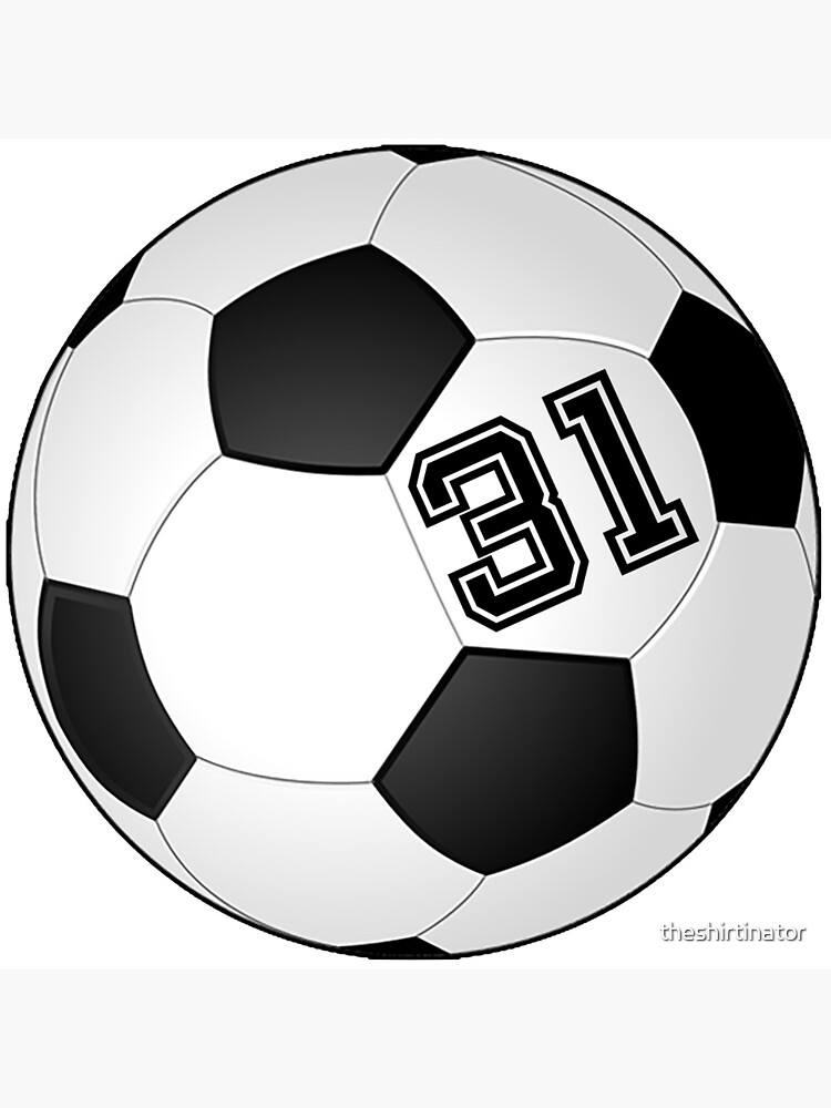 "Football Soccer Player Jersey No 31 Back Number #31 Ball Sport Sticker ...