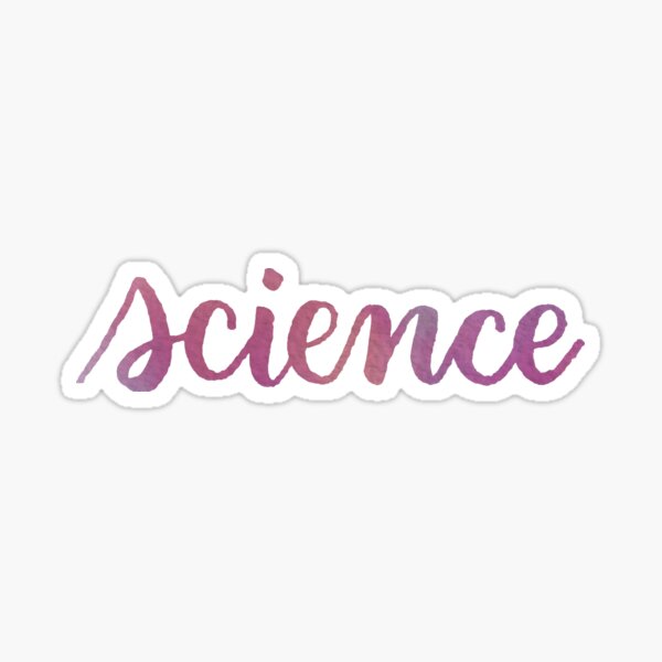 "Science Calligraphy Watercolor Label " Sticker for Sale by the-bangs ...