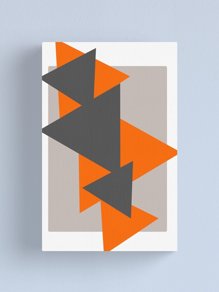 "Orange and Grey Triangles" Canvas Print by sylviabosky | Redbubble