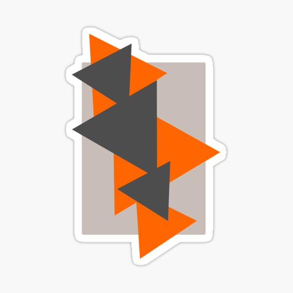 "Orange and Grey Triangles" Sticker for Sale by sylviabosky | Redbubble