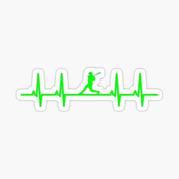 "Baseball picture ECG curve heartbeat heart rate" Sticker for Sale by ...