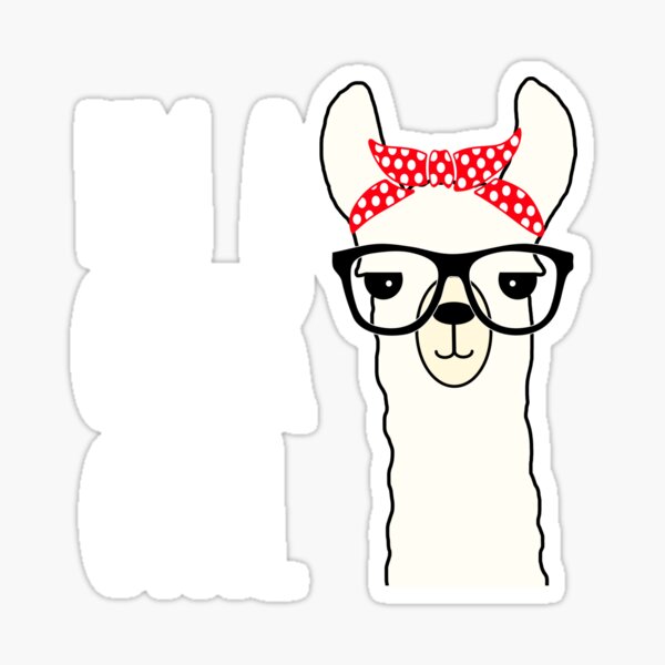"Alpaca Geek Llama Girl" Sticker for Sale by Mmastert | Redbubble