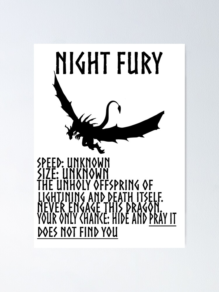 "HTTYD-Inspired "Night Fury"" Poster for Sale by mulberrydragon | Redbubble
