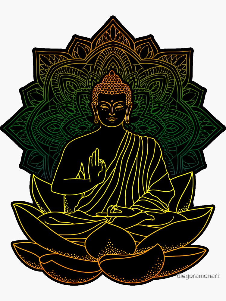 "buddha meditation spiritual stickers namaste meditaion goa 98983 ...