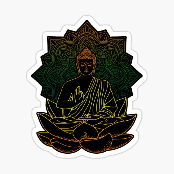 "buddha meditation spiritual stickers namaste meditaion goa 98983 ...