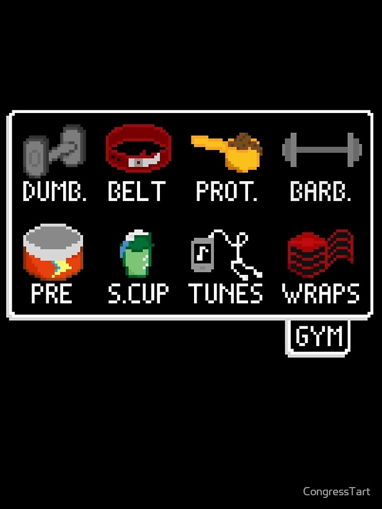 "The Lifter's Inventory - Gym Equipment Pixel Art" Drawstring Bag for ...