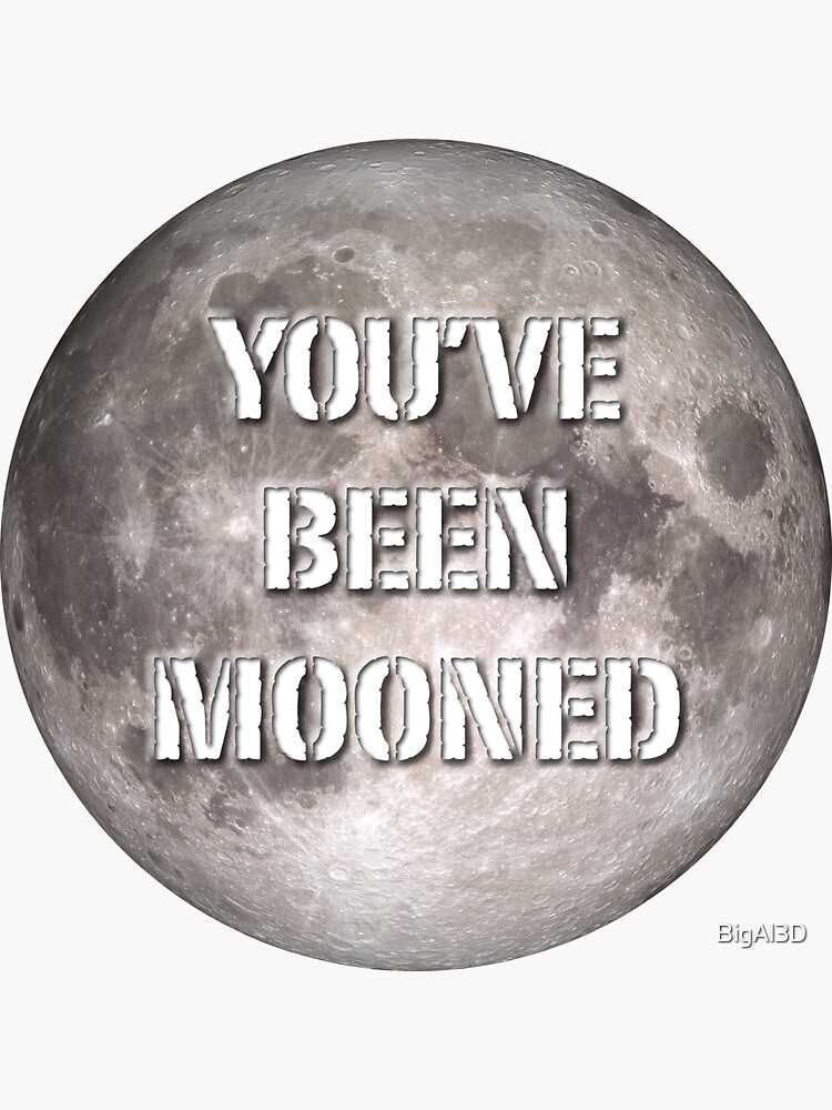 "You've Been Mooned" Sticker by BigAl3D | Redbubble
