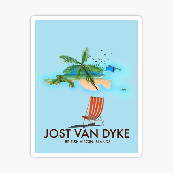 "jost van dyke - British Virgin Islands" Sticker by vectorwebstore ...
