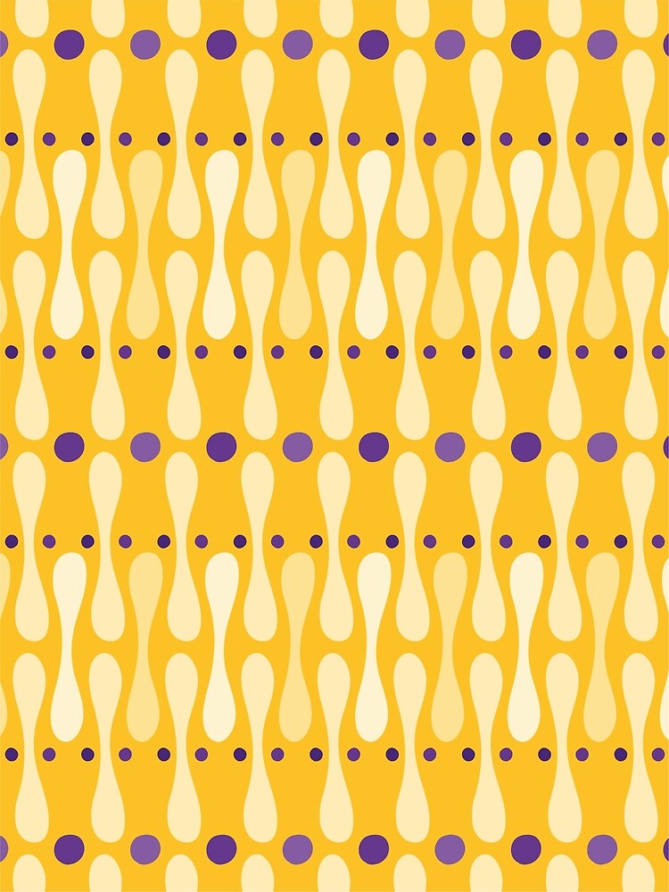 "Drooling Water Drops - Geometric Pattern (Yellow and Purple)" Poster ...