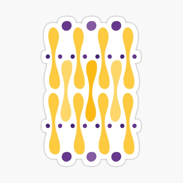 "Drooling Water Drops - Geometric Pattern (Yellow and Purple)" Sticker ...