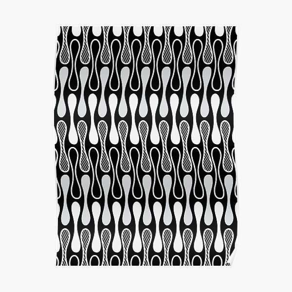 "Drooling Water Drops - Geometric Pattern (Black and White)" Poster for ...