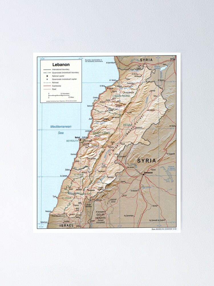 "Map of Lebanon (2002)" Poster by BravuraMedia | Redbubble