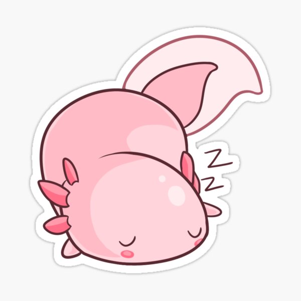 "Kawaii Axolotl newt Lurch sleeps" Sticker for Sale by annafokina ...