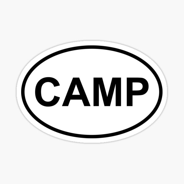 "Camp White and Black Oval Design" Sticker for Sale by BL3Designco ...
