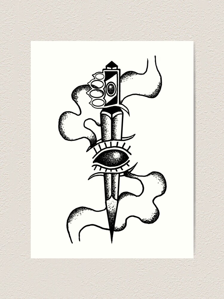 "American Traditional--eye and dagger" Art Print for Sale by ...