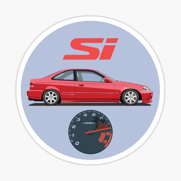 "Civic Si Melano Red" Sticker for Sale by jaminak | Redbubble