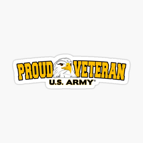 "Proud Veteran" Sticker for Sale by MilitaryVetShop | Redbubble