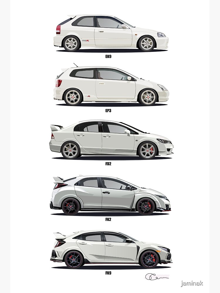 "Honda Civic Type R" Art Print by jaminak | Redbubble