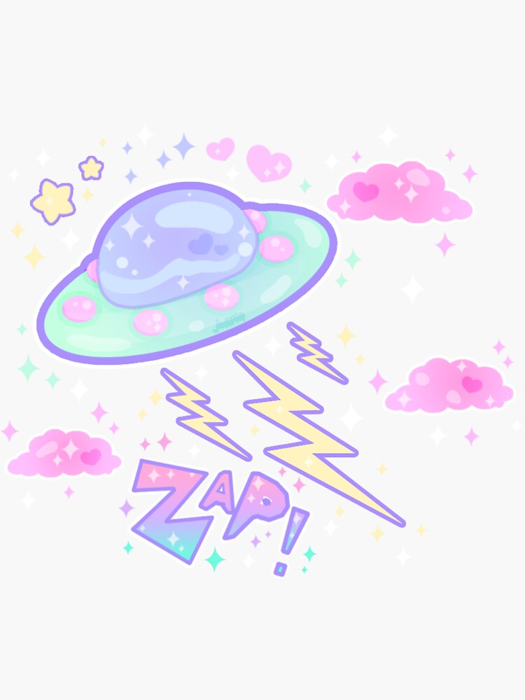 "Alien Spaceship Aesthetic Stars" Sticker for Sale by latinlover ...