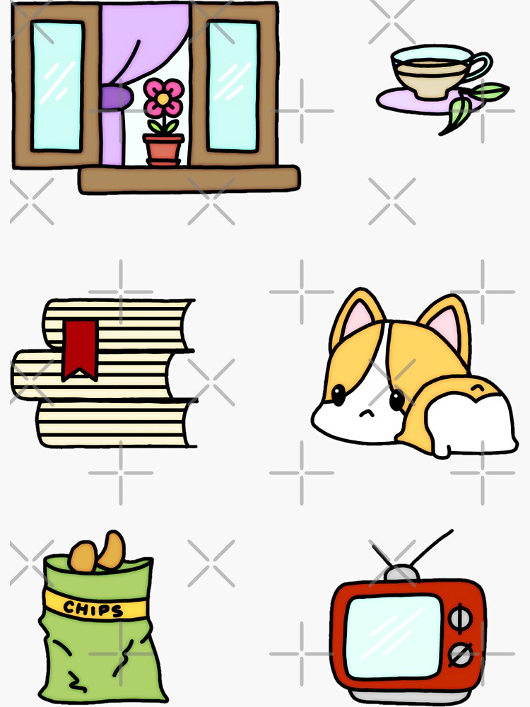 "Introvert Starter Kit Sticker Pack v2" Sticker by tristahx | Redbubble