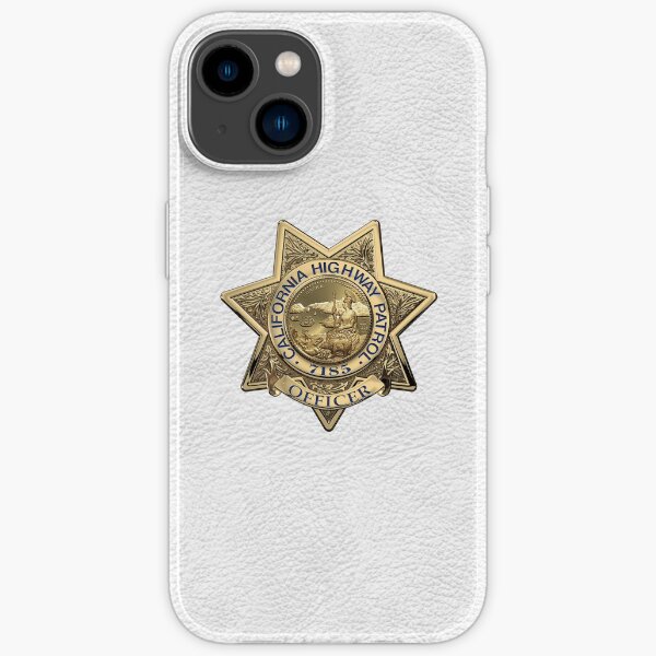 "California Highway Patrol - CHP Officer Badge 7185 over White Leather" iPhone Case for Sale by ...