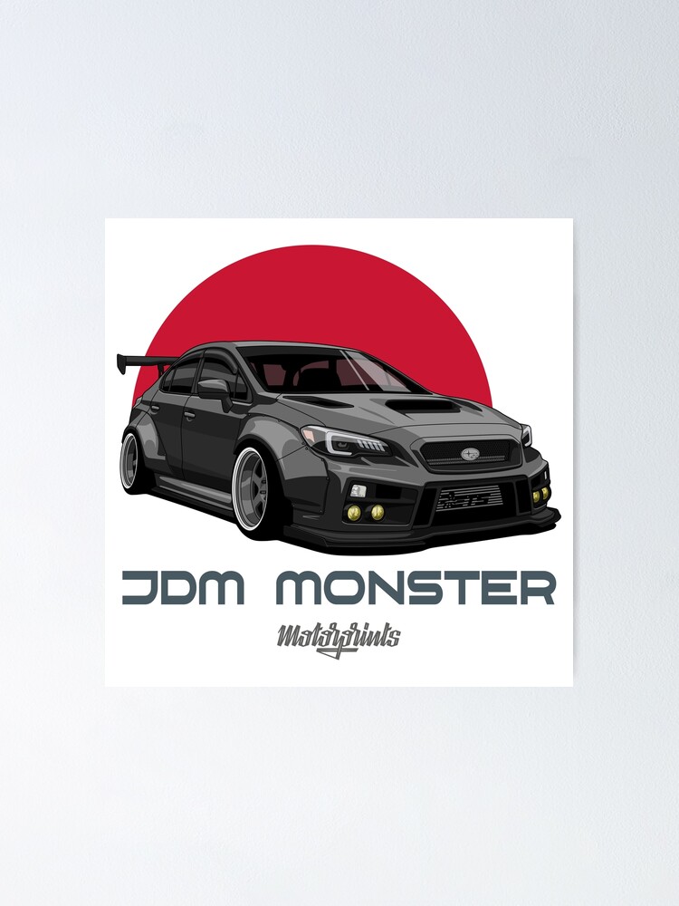 "JDM Monster (gray)" Poster by MotorPrints | Redbubble