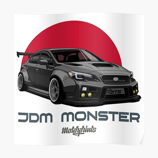 "JDM Monster (gray)" Poster by MotorPrints | Redbubble