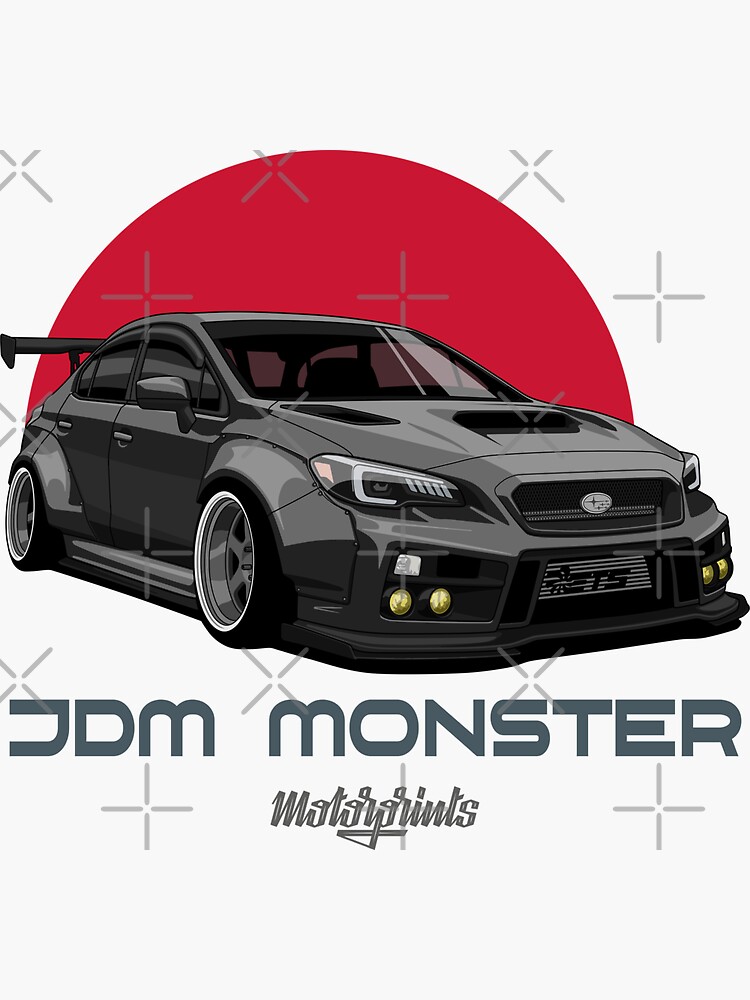 "JDM Monster (gray)" Sticker for Sale by MotorPrints | Redbubble
