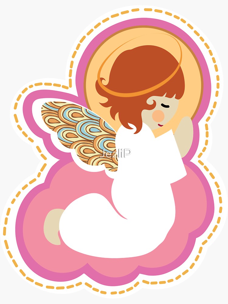 "Little Red Angel by JezliP - NFTeeGals" Sticker by BummerGifts | Redbubble