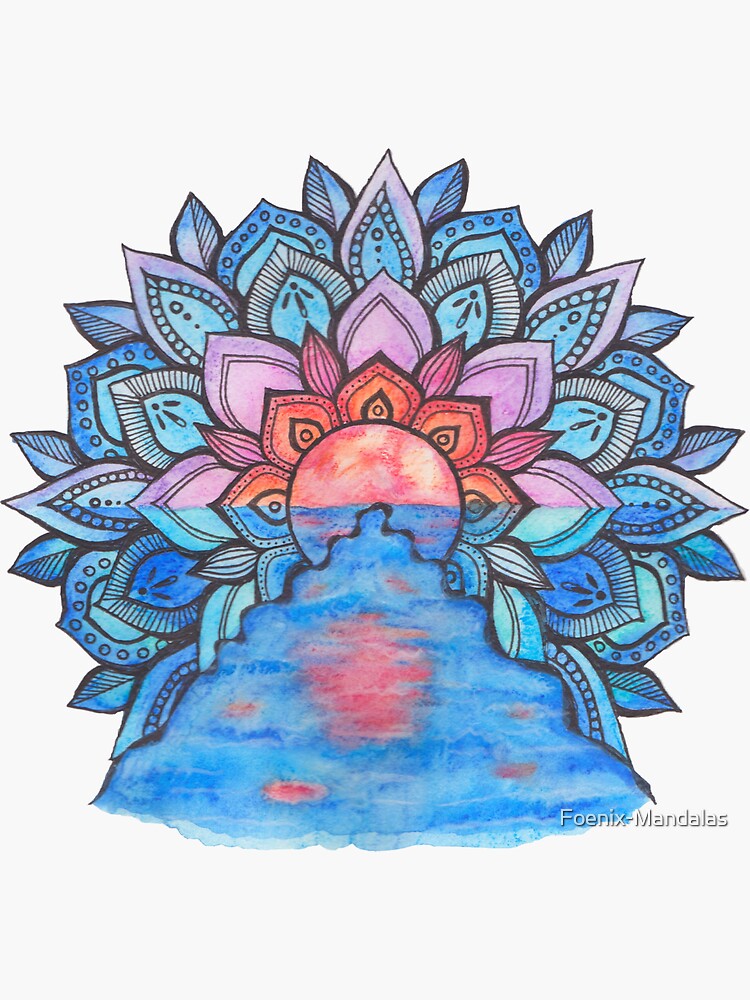 "Sunset Mandala" Sticker by Foenix-Mandalas | Redbubble