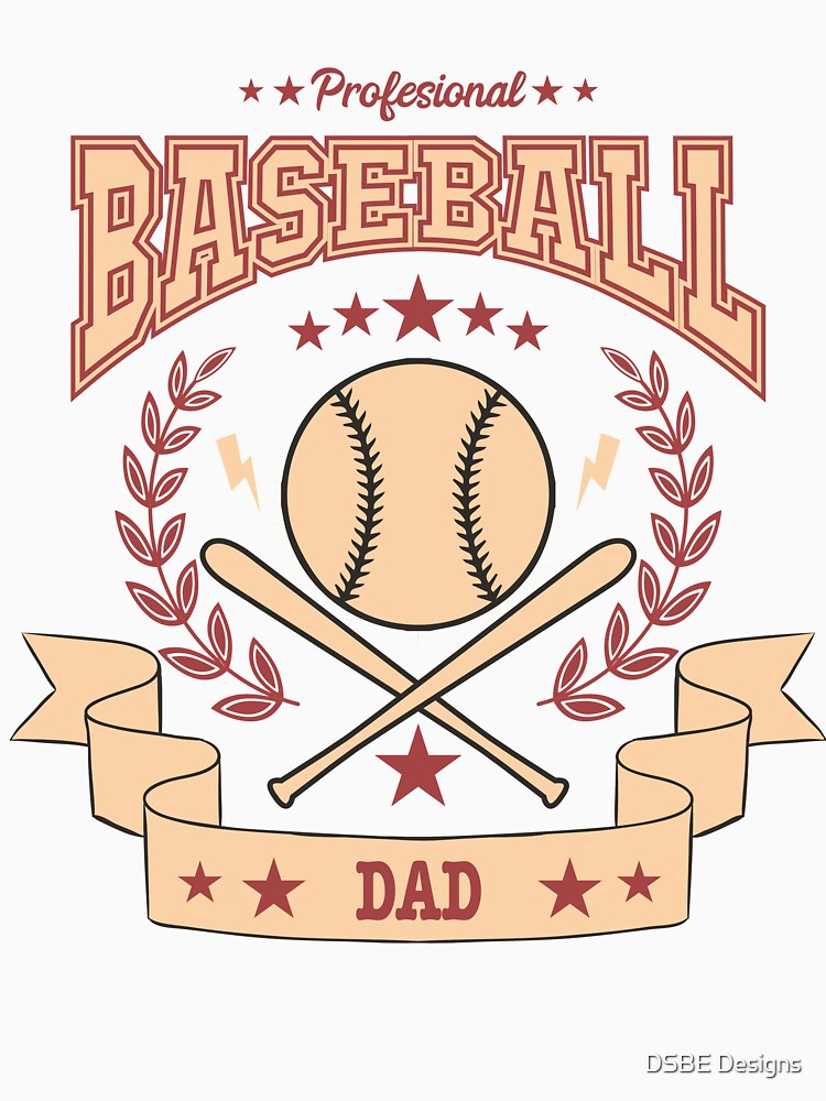 "Baseball Dad Gift Matching Family Names Also Available" T-shirt for ...