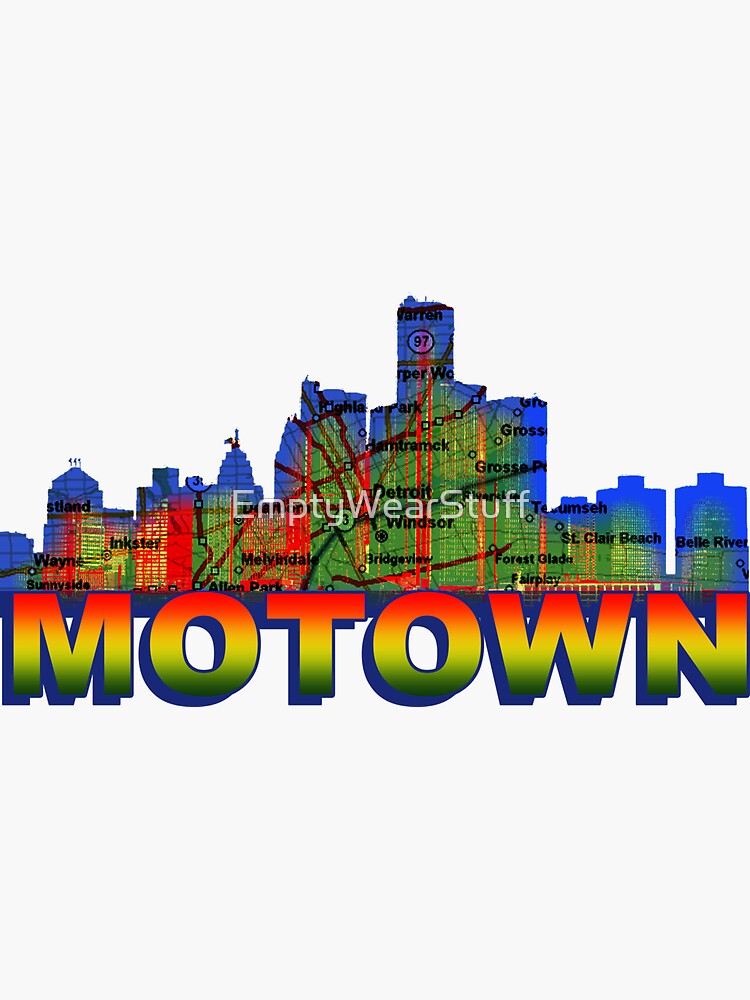"MOTOWN" Sticker for Sale by EmptyWearStuff | Redbubble