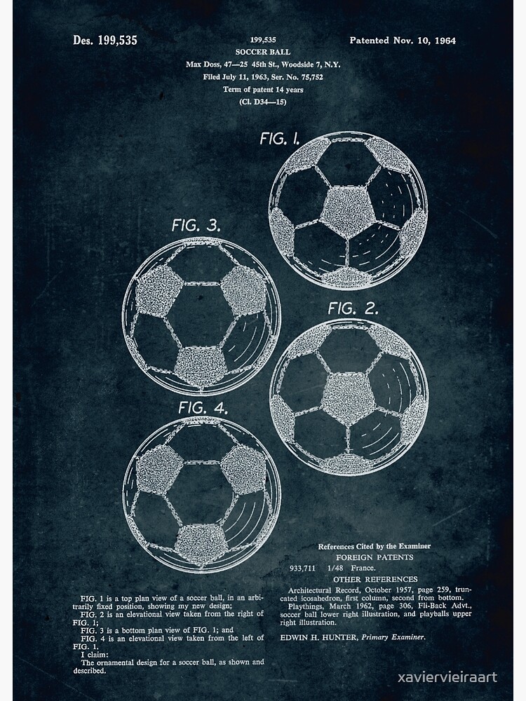 "1963 - Soccer Ball - Inventor Max Doss" Art Print for Sale by ...